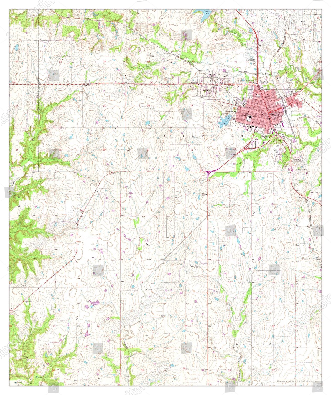 Usa Timeless Maps Madill Oklahoma Map Editorial Stock Photo - Stock ...