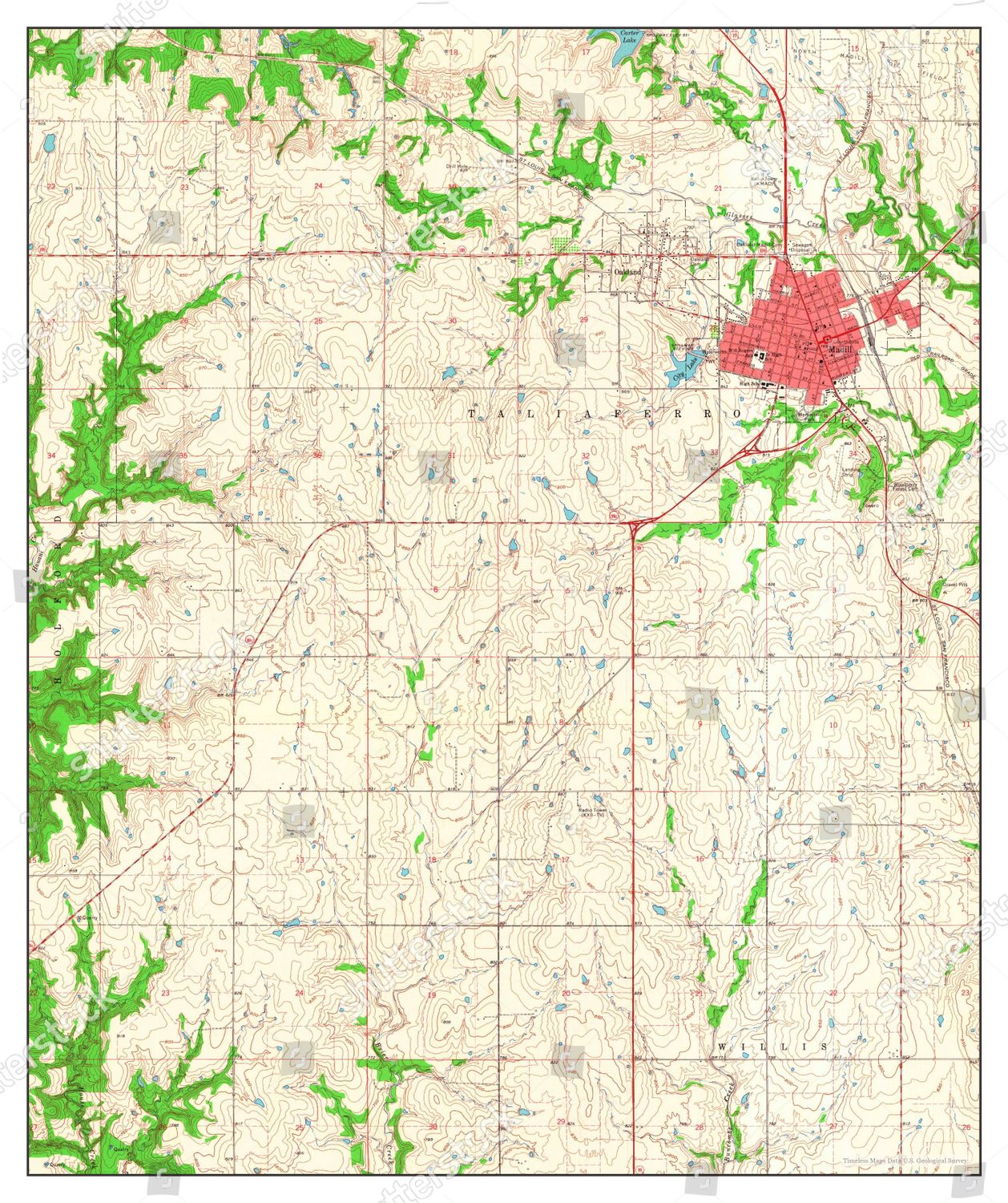 Usa Timeless Maps Madill Oklahoma Map Editorial Stock Photo - Stock ...