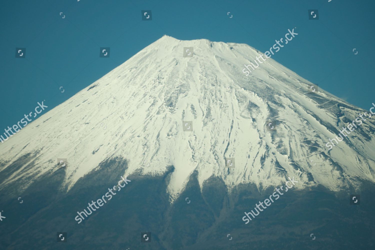 Snow Capped Mt Fuji Seen On Editorial Stock Photo - Stock Image ...
