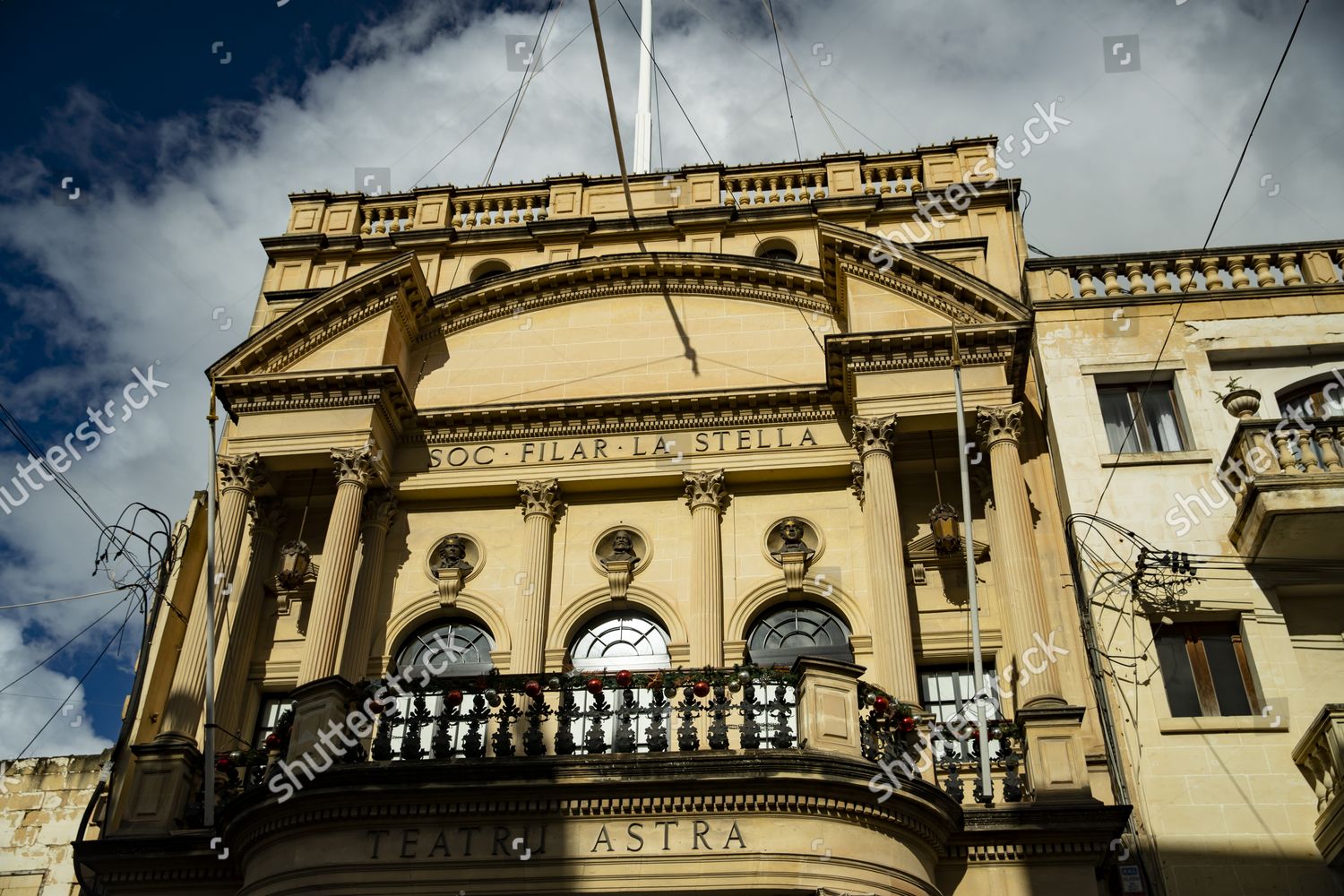 Facade Astra Theater On Island Gozo Editorial Stock Photo - Stock Image ...