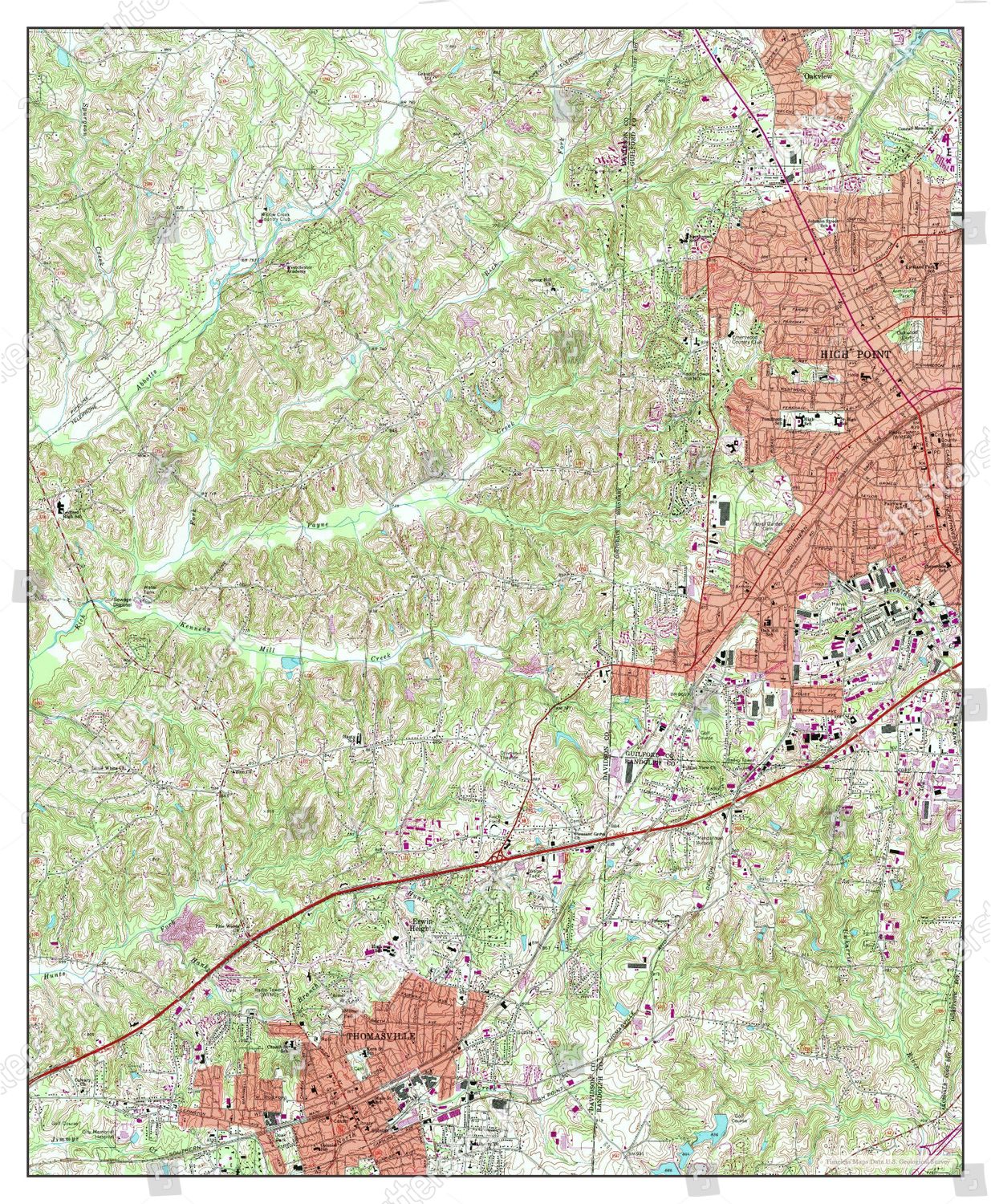 Usa Timeless Maps High Point West Editorial Stock Photo - Stock Image ...