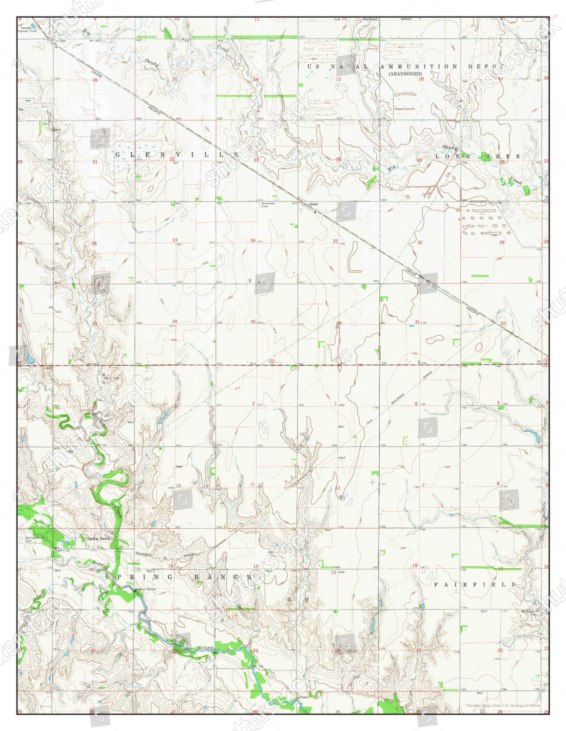 Usa Timeless Maps Fairfield Nw Nebraska Editorial Stock Photo - Stock ...