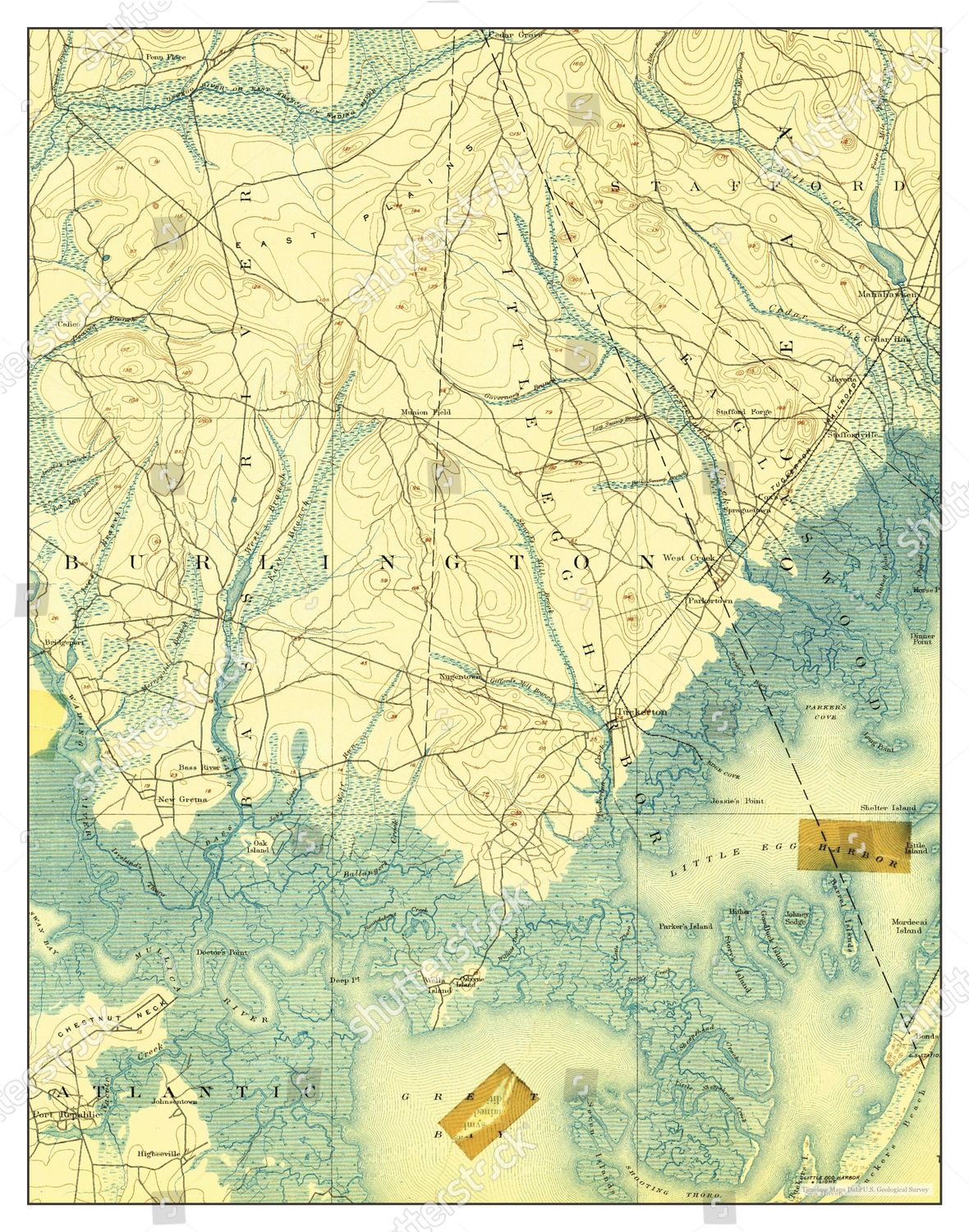 Usa Timeless Maps Little Egg Harbor Editorial Stock Photo - Stock Image ...