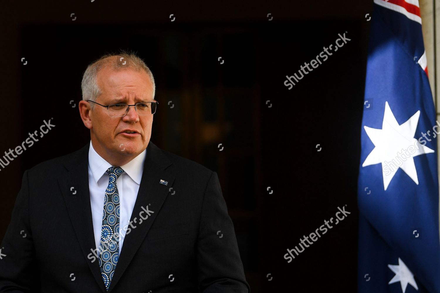 Australian Prime Minister Scott Morrison Speaks Editorial Stock Photo ...