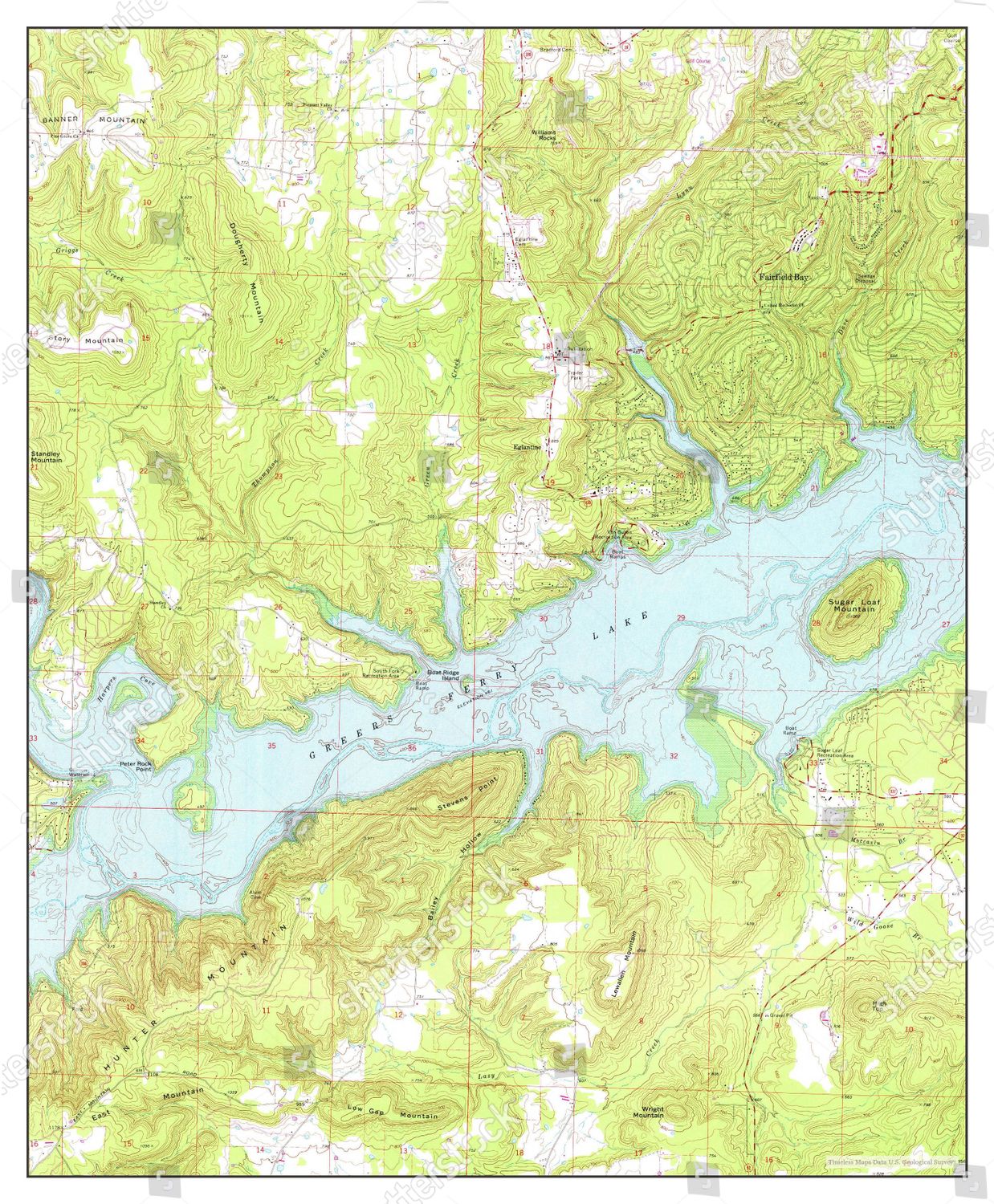 Usa Timeless Maps Fairfield Bay Arkansas Editorial Stock Photo - Stock ...
