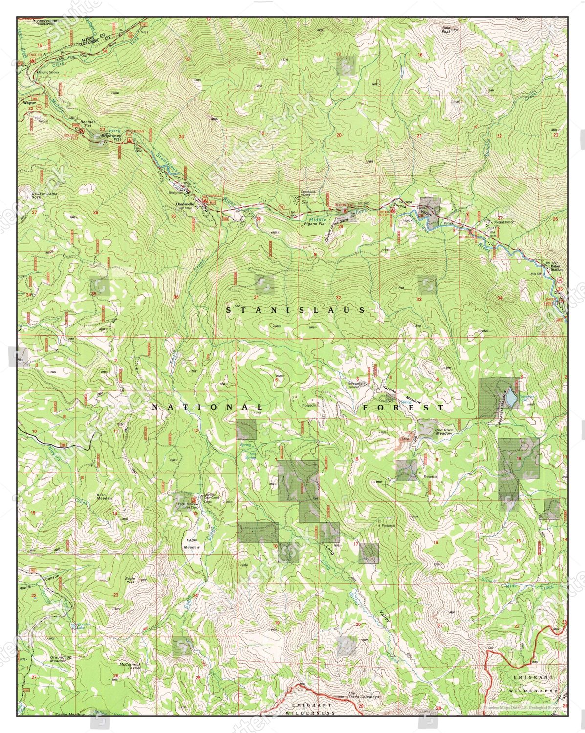 Usa Timeless Maps Dardanelle California Map Editorial Stock Photo ...