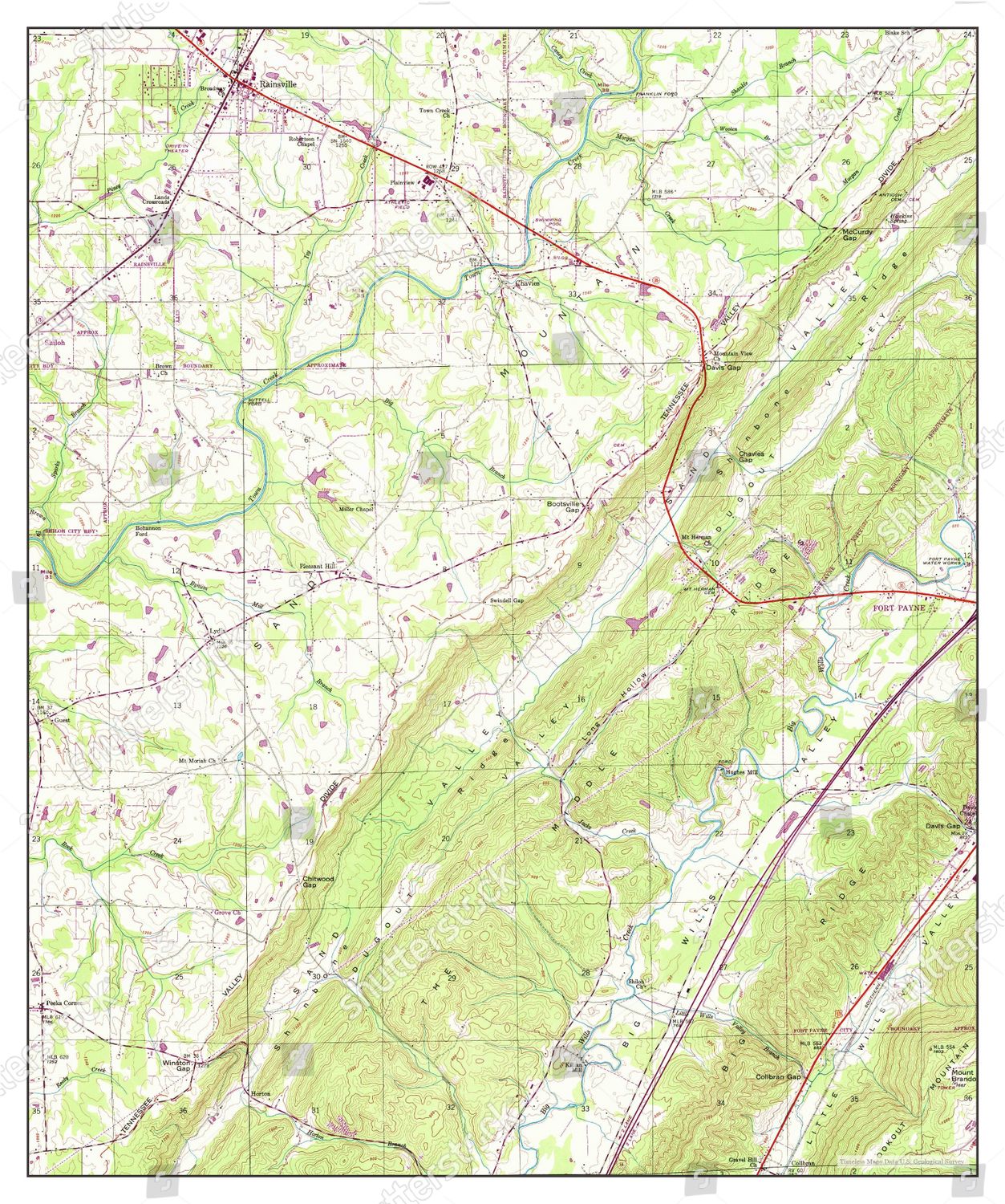 Usa Timeless Maps Chavies Alabama Map Editorial Stock Photo - Stock ...