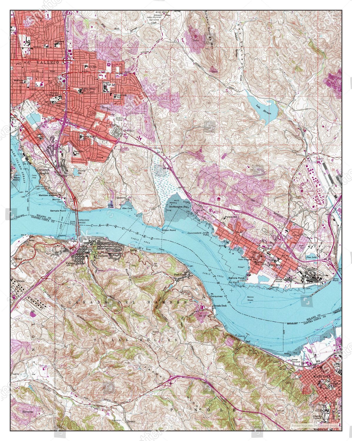 Usa Timeless Maps Benicia California Map Editorial Stock Photo - Stock ...