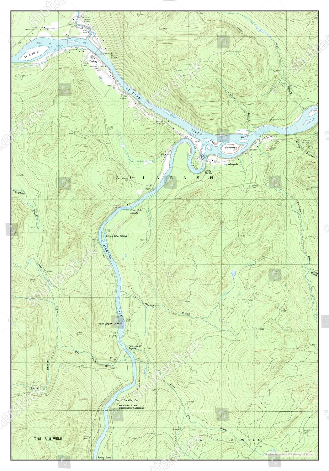 Usa Timeless Maps Allagash Maine Map Editorial Stock Photo - Stock ...