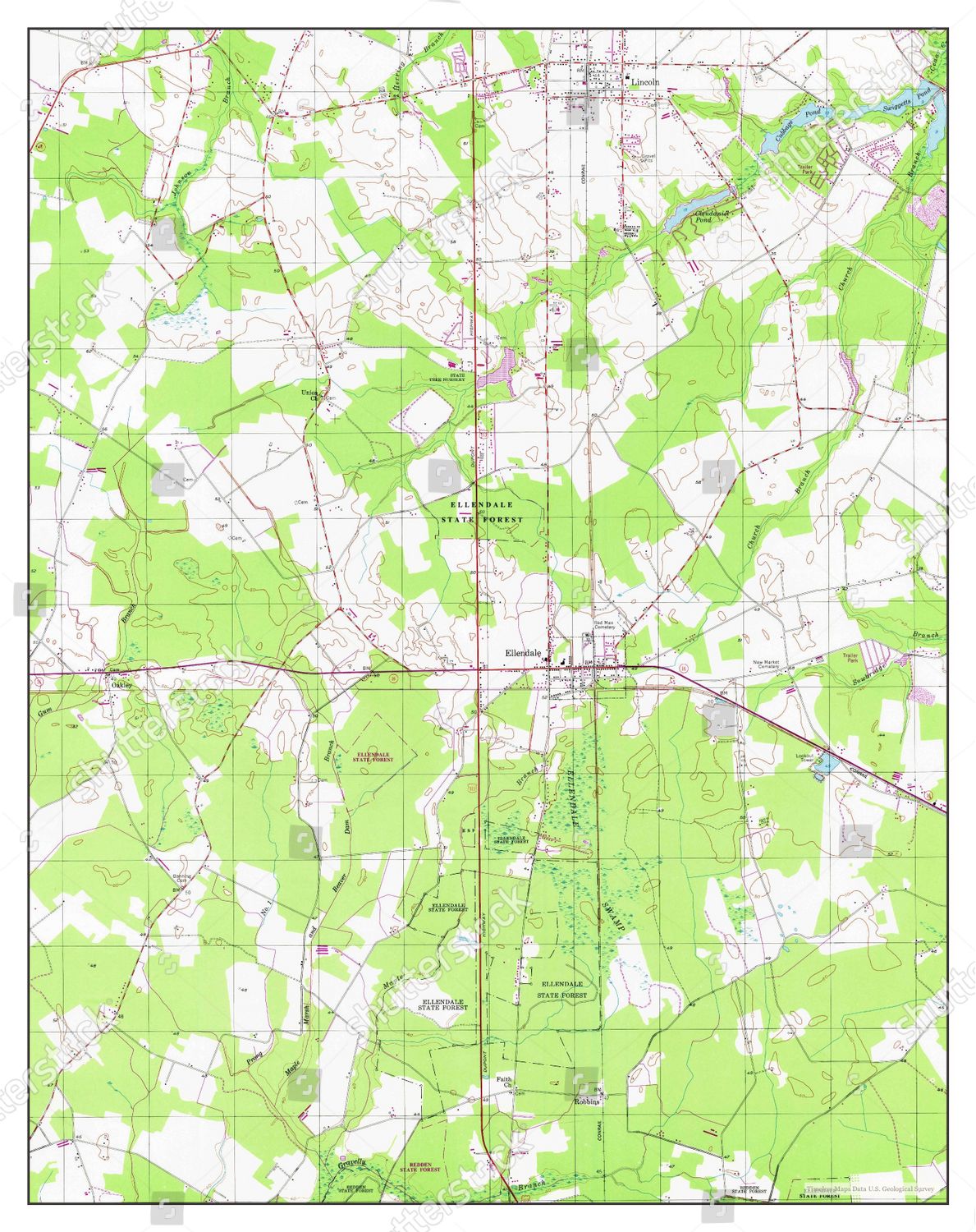 Usa Timeless Maps Ellendale Delaware Map Editorial Stock Photo - Stock ...