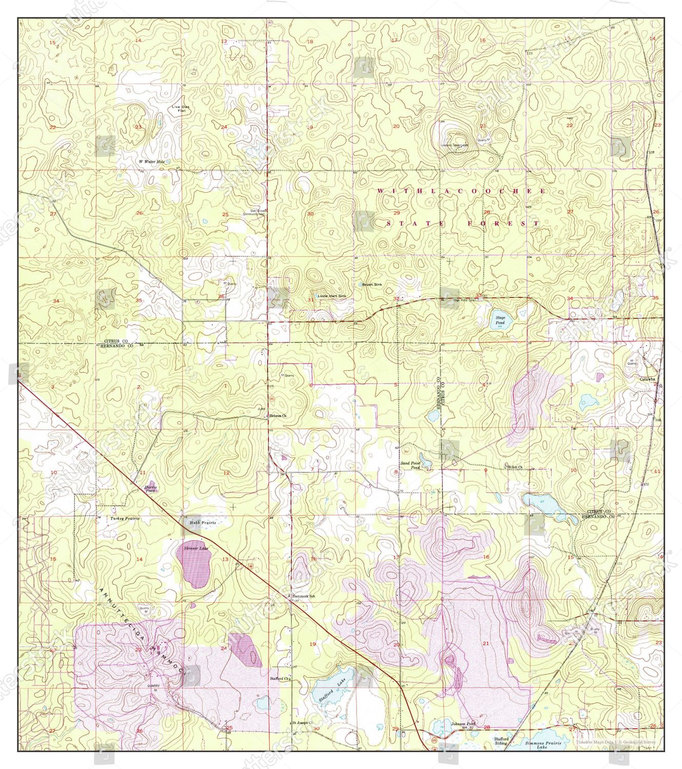 Usa Timeless Maps Brooksville Nw Florida Editorial Stock Photo - Stock ...