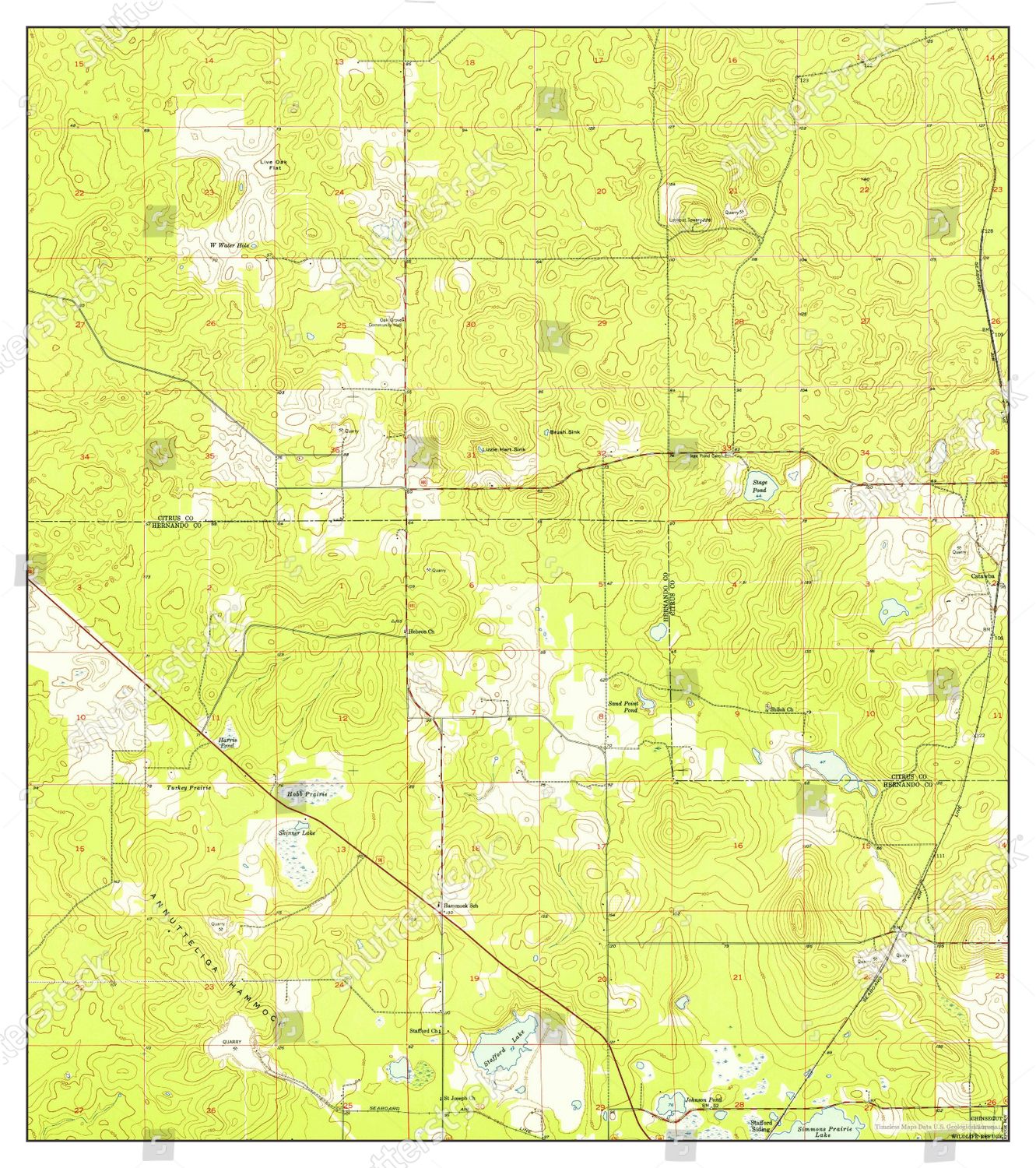 Usa Timeless Maps Brooksville Nw Florida Editorial Stock Photo - Stock ...