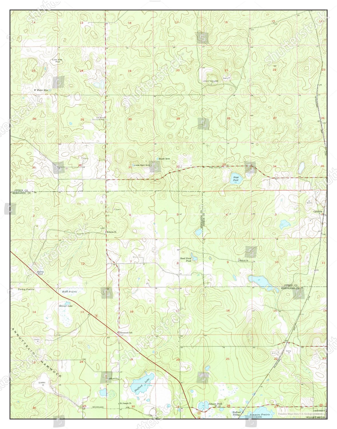 Usa Timeless Maps Brooksville Nw Florida Editorial Stock Photo - Stock ...
