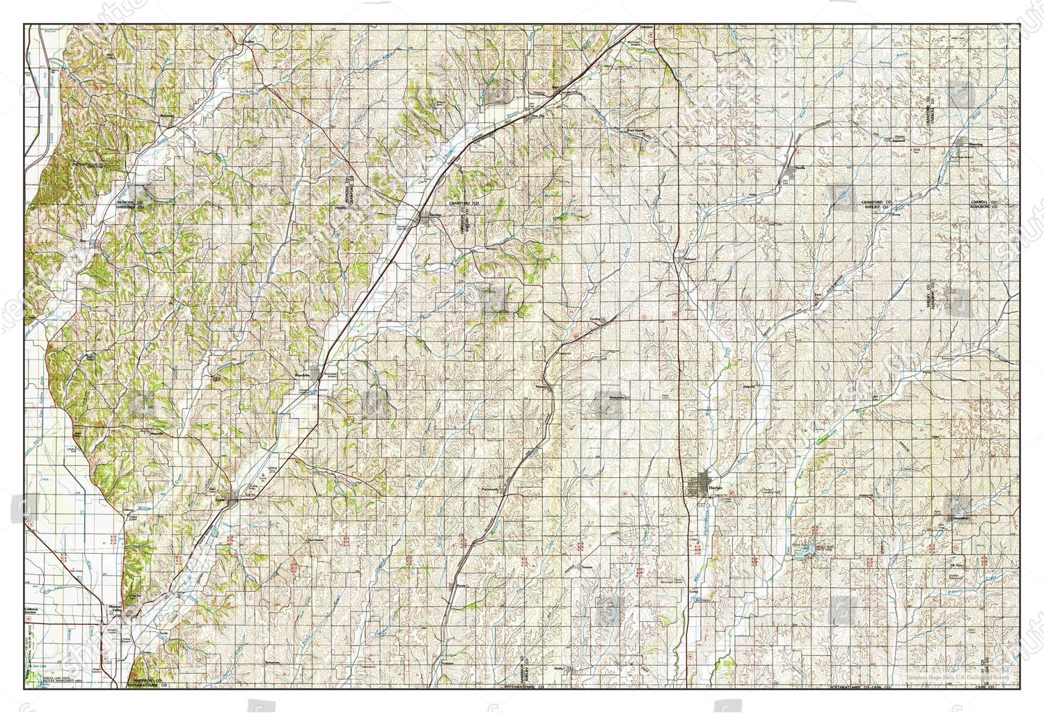 Usa Timeless Maps Harlan Iowa Map Editorial Stock Photo - Stock Image ...