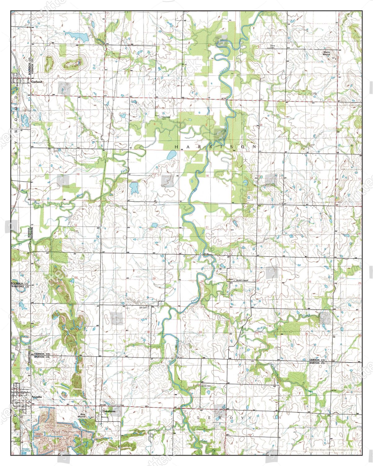 Usa Timeless Maps Garland Kansas Map Editorial Stock Photo - Stock ...