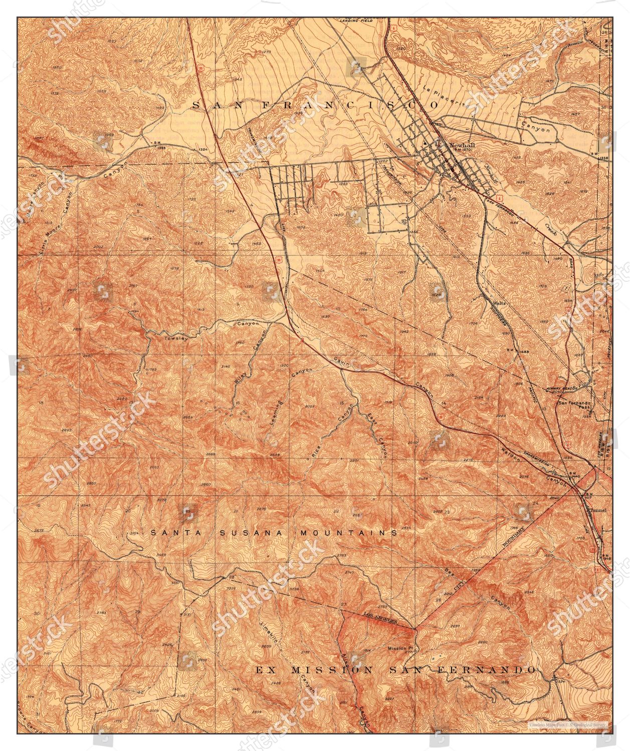 Usa Timeless Maps Newhall California Map Editorial Stock Photo - Stock ...