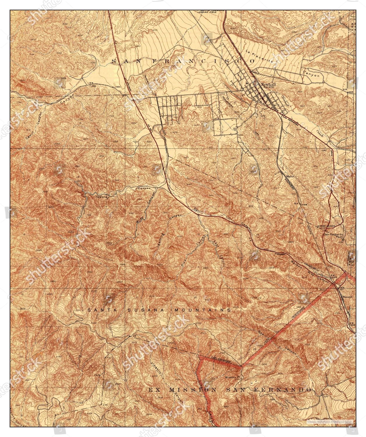 Usa Timeless Maps Newhall California Map Editorial Stock Photo - Stock ...