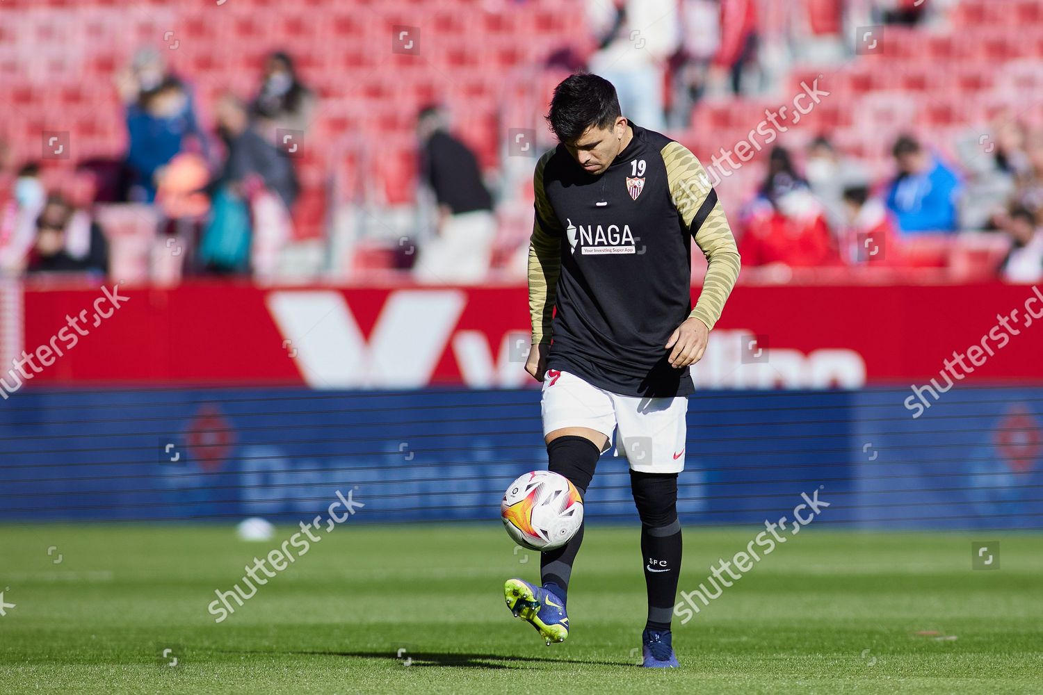 Marcos Acuna Sevilla Warms During Spanish Editorial Stock Photo - Stock ...