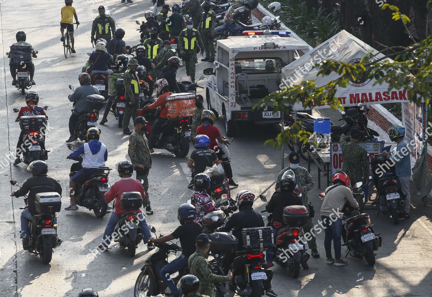 Citizens On Motorcycles Stop Police Checkpoint Editorial Stock Photo ...