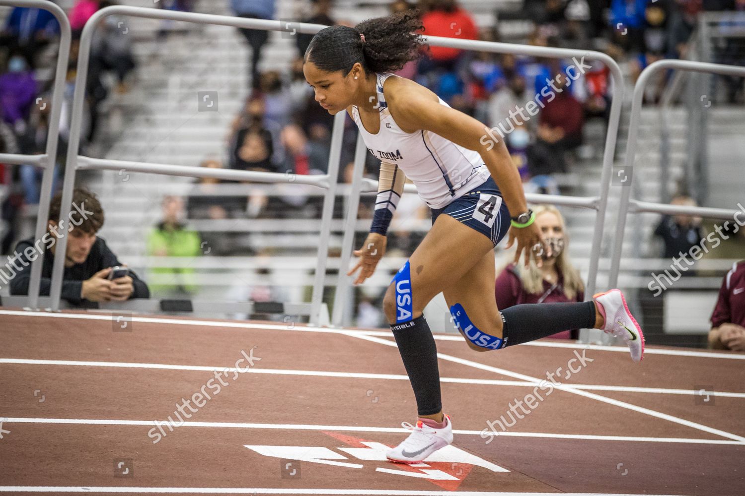 Tyler Lowe Competes Girls 400 Meter Editorial Stock Photo - Stock Image ...