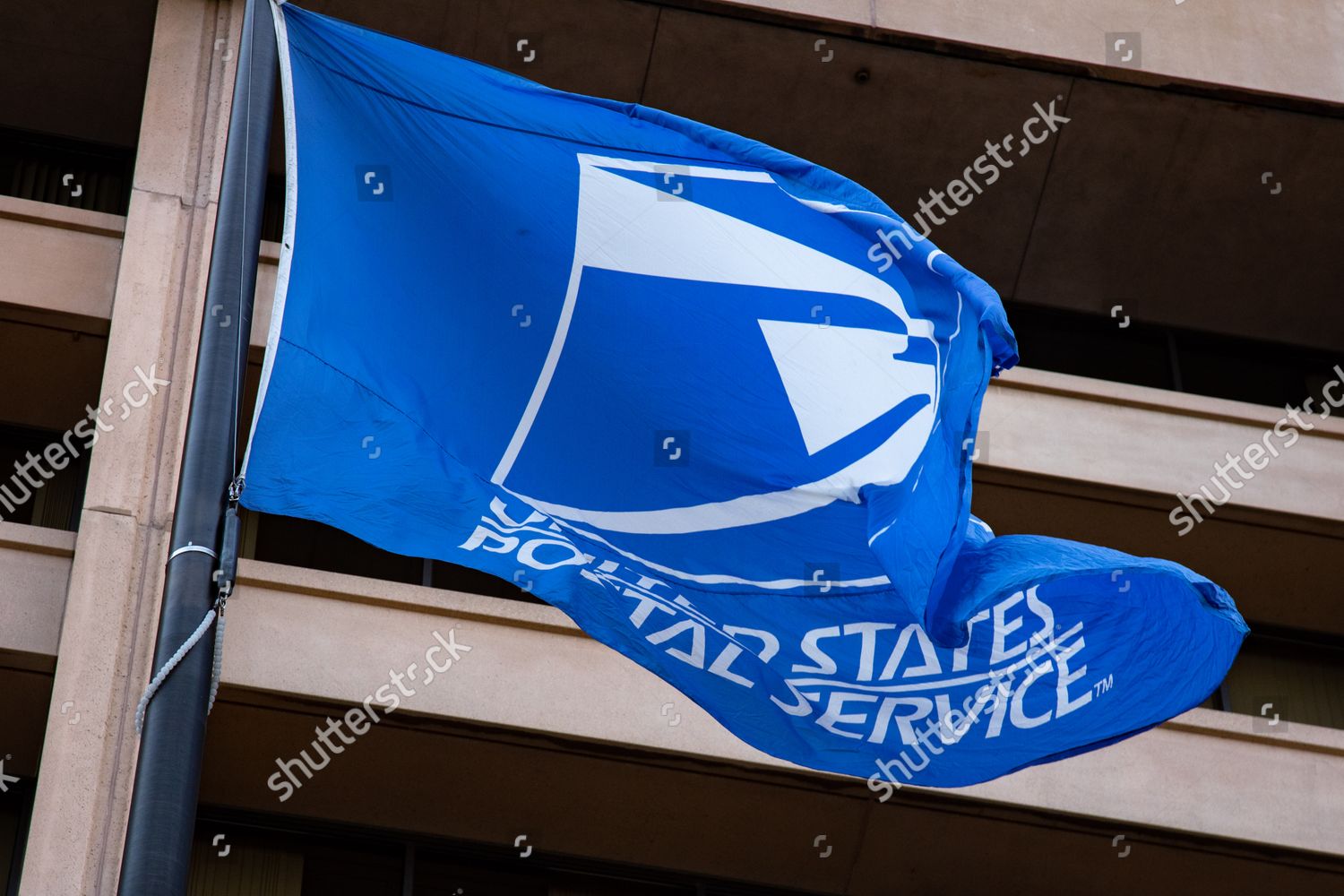 United States Postal Service Flag Seen Editorial Stock Photo - Stock ...