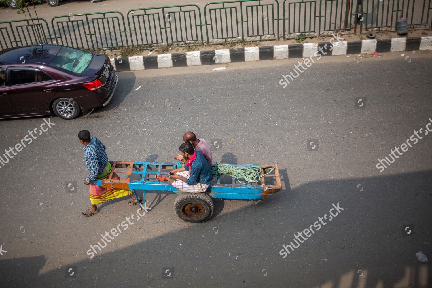 Bangladeshi Rickshaw Van Puller Passes Busy Editorial Stock Photo ...