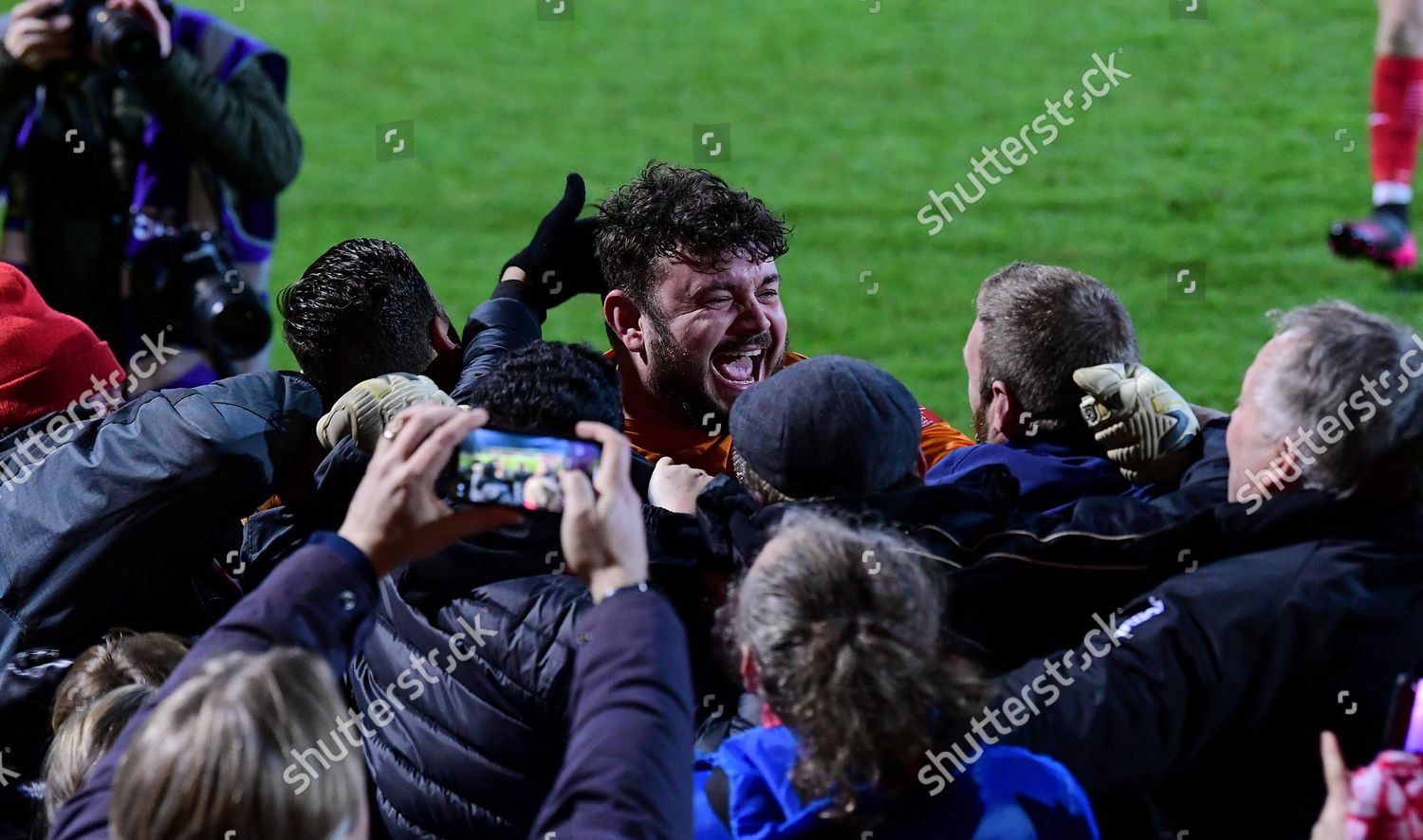 Marcus Garnham Goalkeeper Needham Market Celebrates Editorial Stock ...