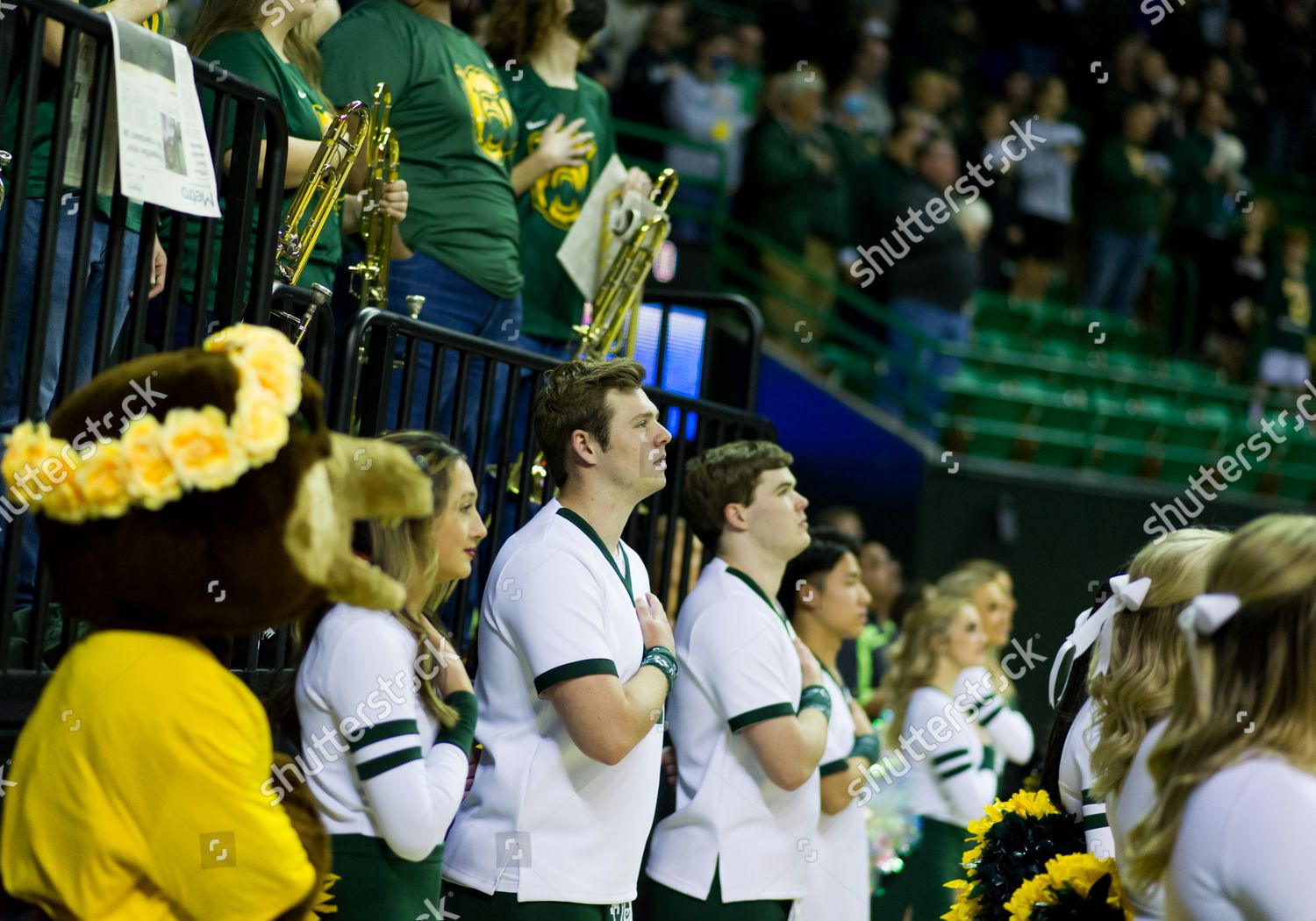 Baylor Bears Cheerleaders During National Anthem Editorial Stock Photo ...