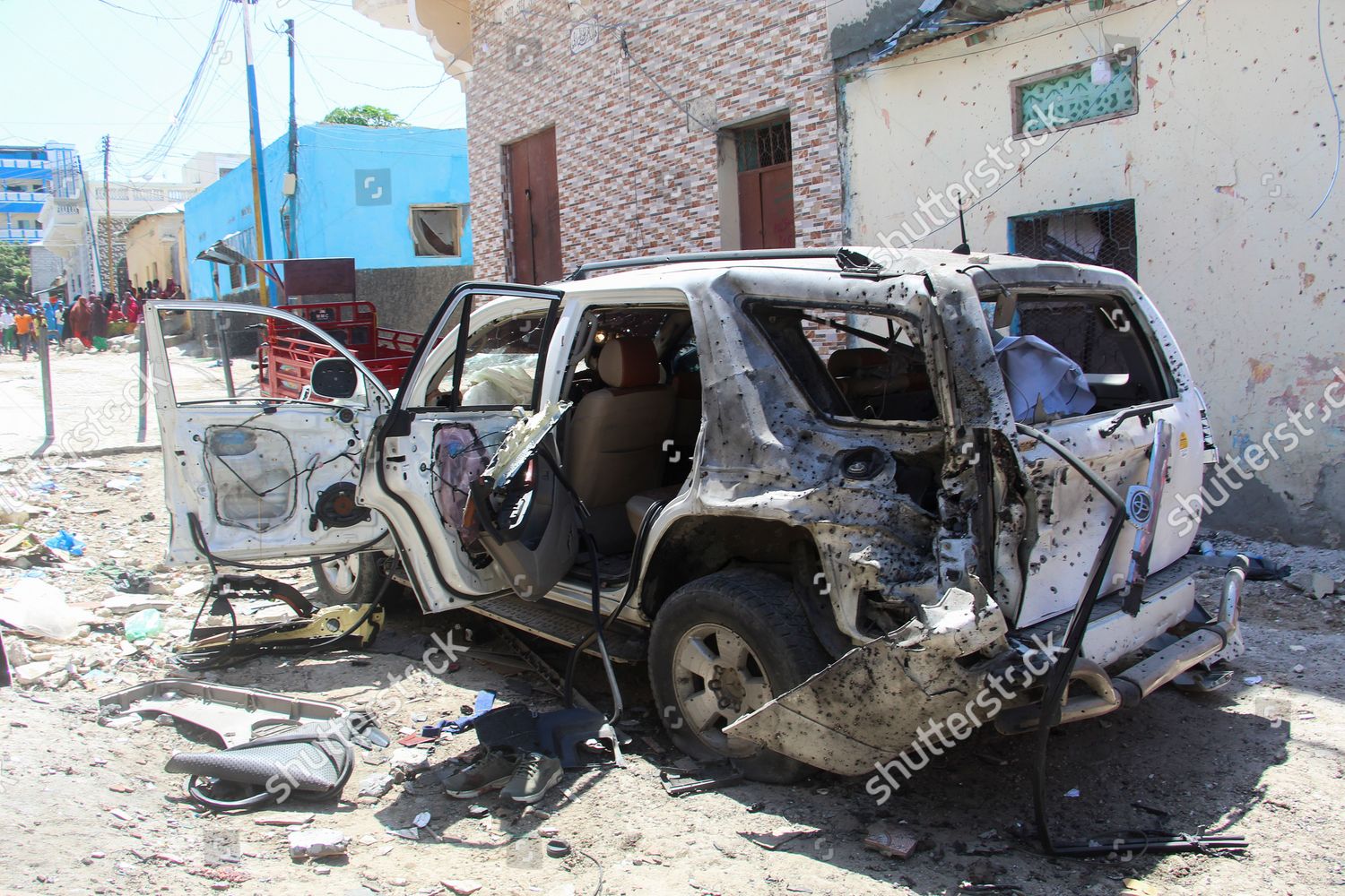 Destroyed Car Pictured Aftermath Explosion On Editorial Stock Photo ...