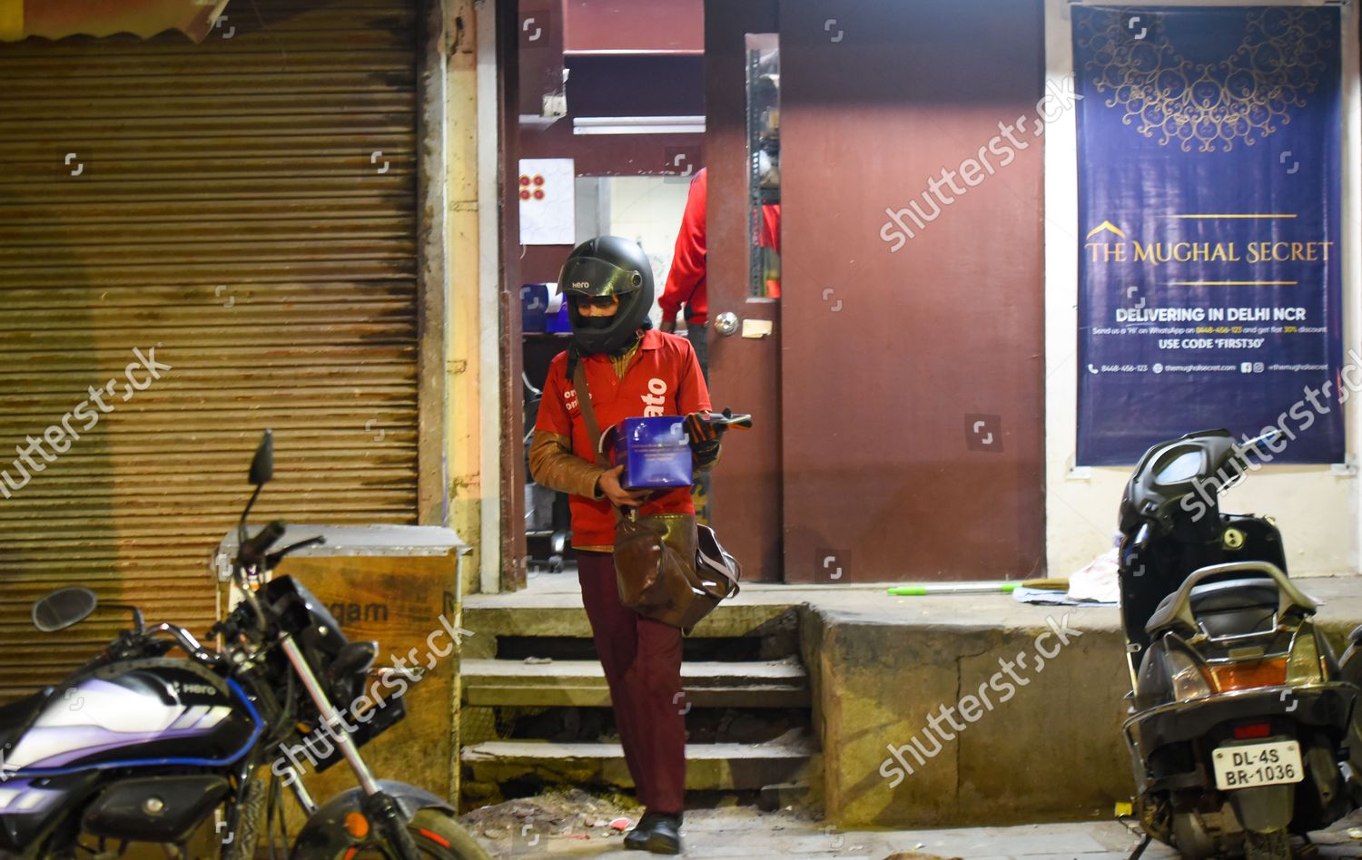 Food Delivery Agent Seen Outside Cloud Editorial Stock Photo - Stock ...