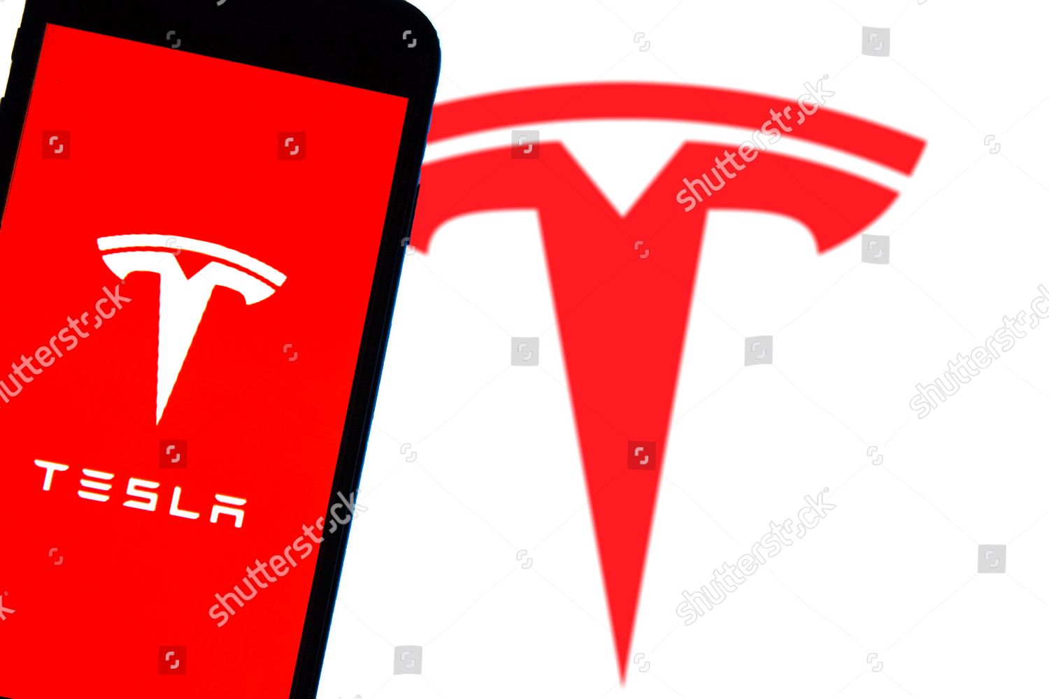 This Photo Illustration Tesla Logo Seen Editorial Stock Photo - Stock ...