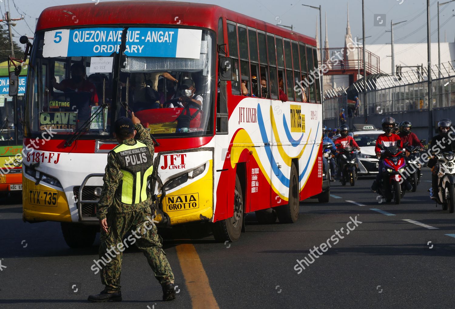 Police Officer Instructs Bus Pull Over Editorial Stock Photo - Stock ...