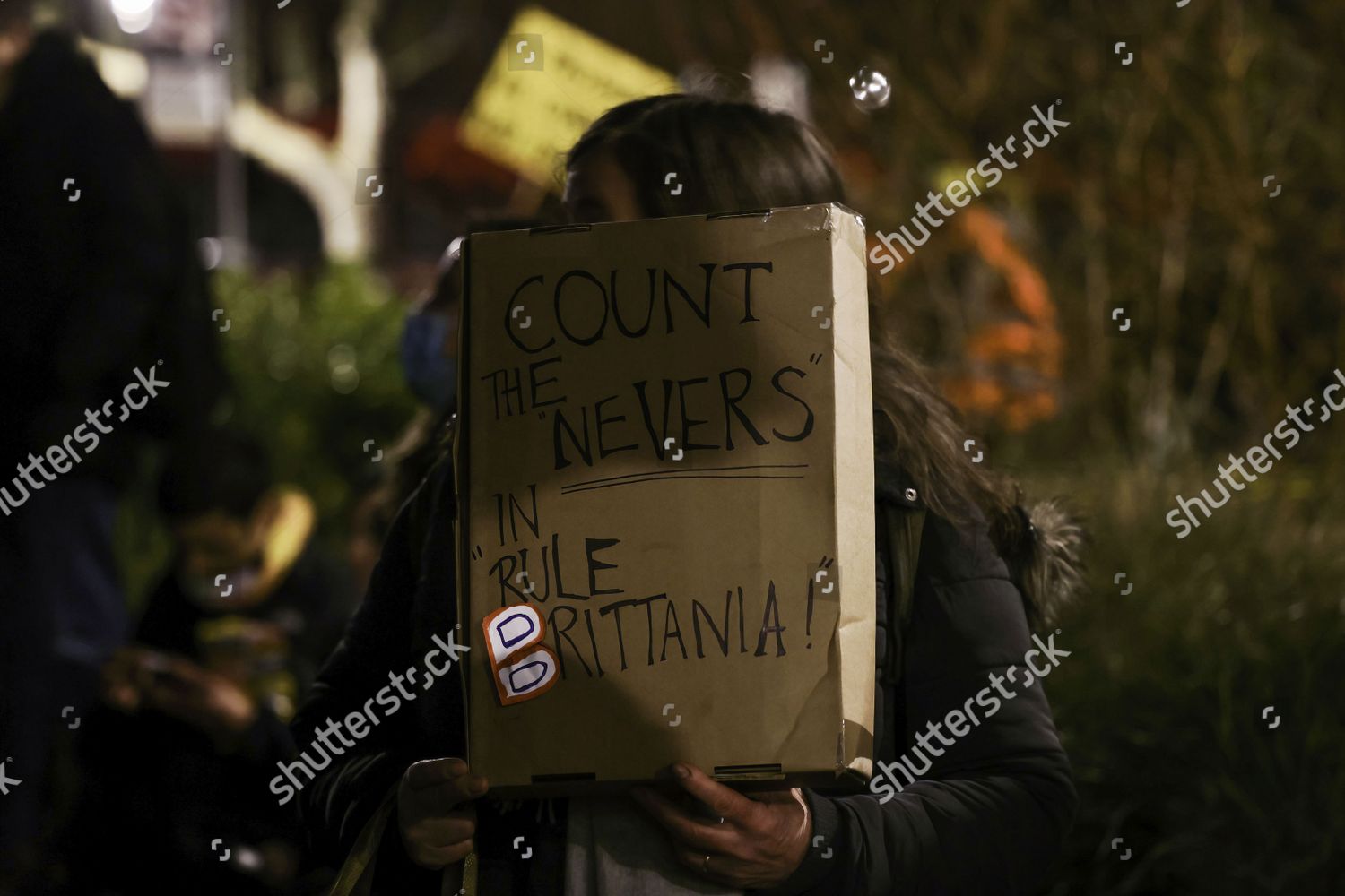 Demonstrator Seen Holding Placard During Demonstration Editorial Stock ...