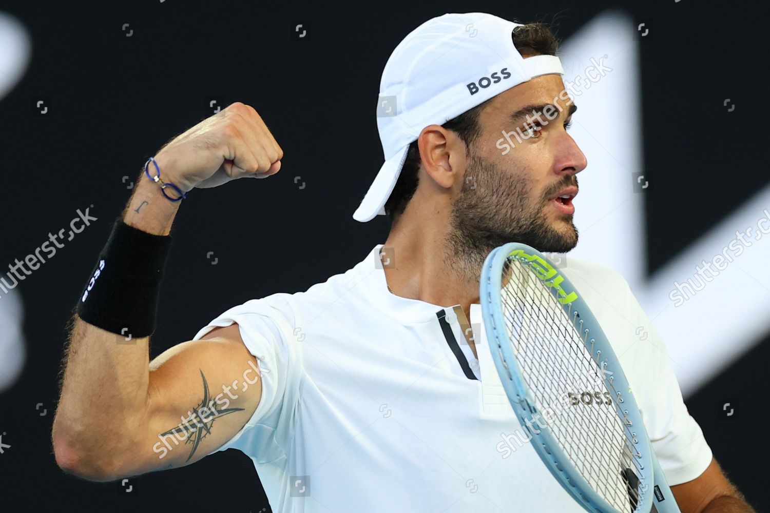 Matteo Berrettini Flexes His Muscles His Editorial Stock Photo - Stock ...
