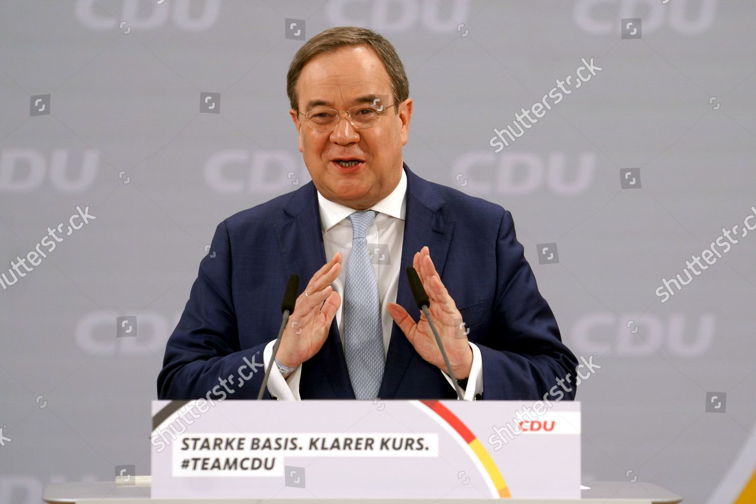 Outgoing Party Chairman Armin Laschet Delivers Editorial Stock Photo ...