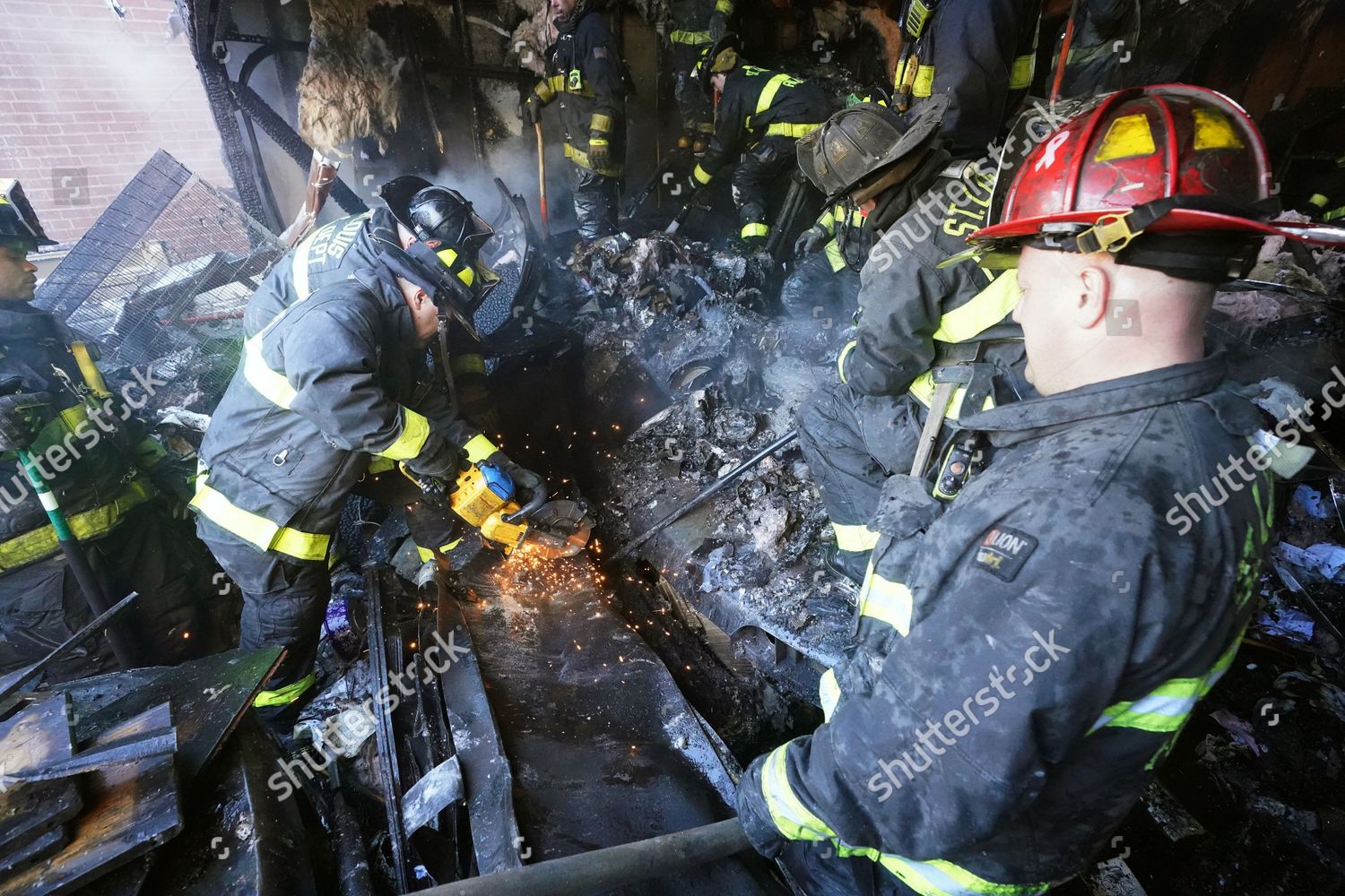 St Louis Firefighters Use Saw Cut Editorial Stock Photo - Stock Image ...