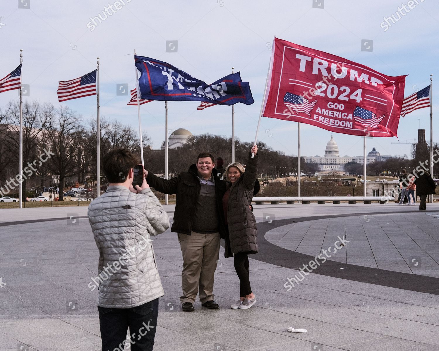 People Holding Flags Supporting Former Us Editorial Stock Photo - Stock ...