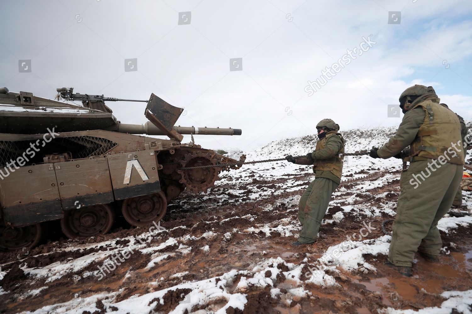 Israeli Armored Corps Soldiers Fixing Their Editorial Stock Photo ...