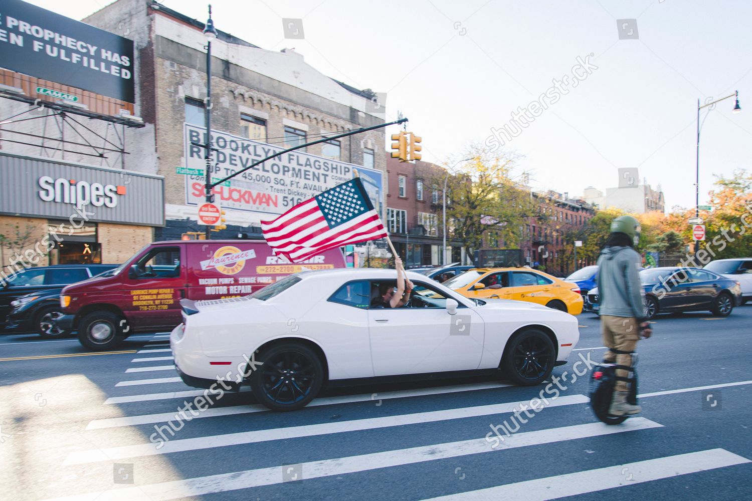 American Flag Car During Celebration Presidentelect Editorial Stock ...