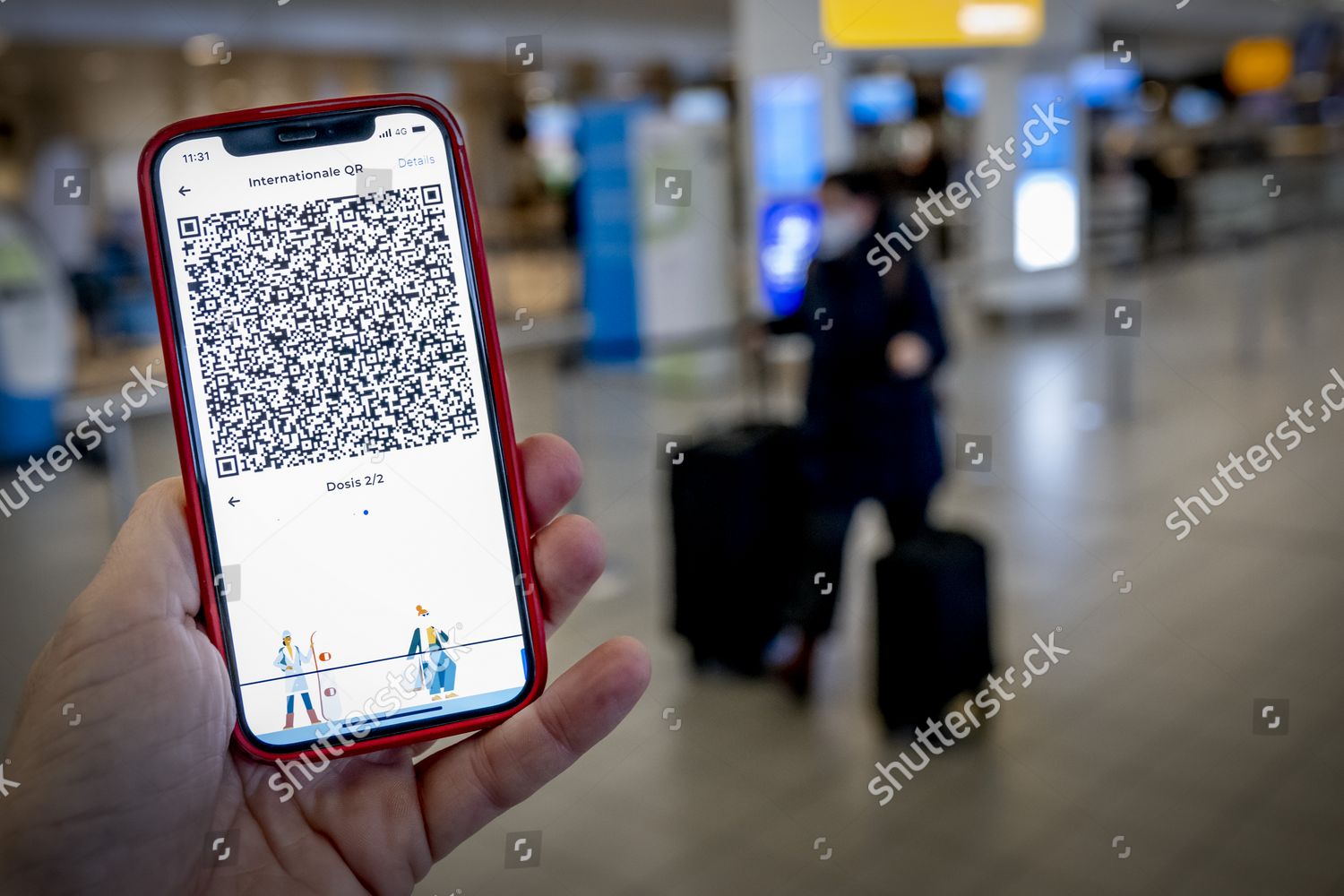 SCHIPHOL - QR CODE CORONA CHECK Editorial Stock Photo - Stock Image ...