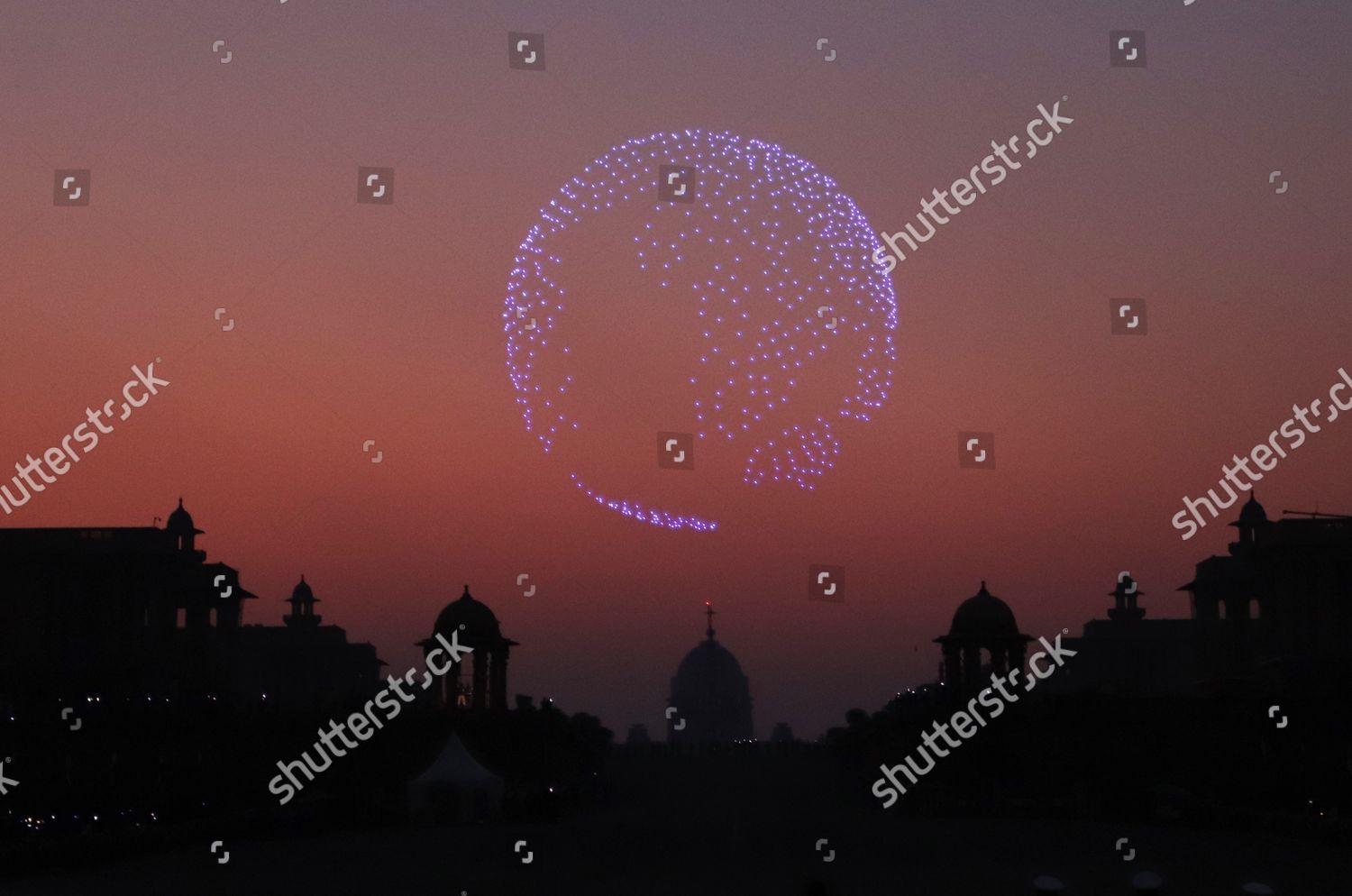 1000 Drones Showcase Laser Projection Map Editorial Stock Photo - Stock ...