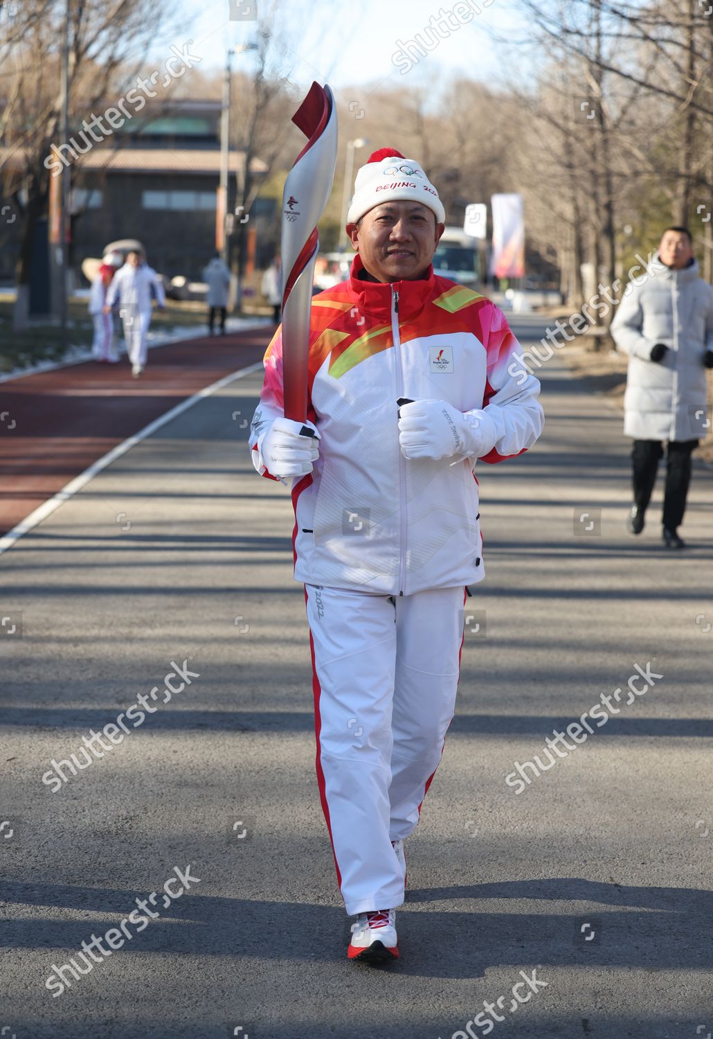 Torch Bearer Wang Lin Runs Torch Editorial Stock Photo - Stock Image | Shutterstock