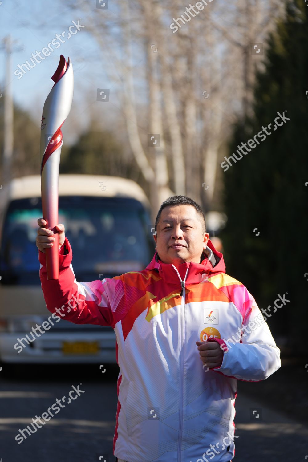 Torch Bearer Zhao Yang Runs Torch Editorial Stock Photo - Stock Image | Shutterstock