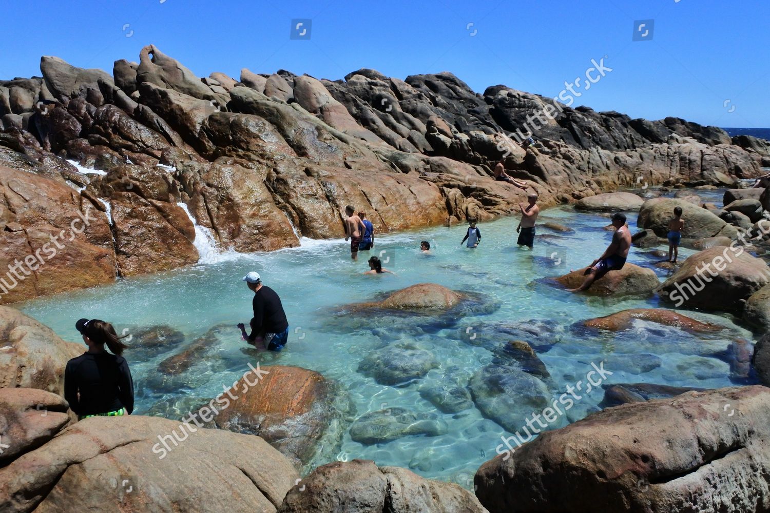 Australian People Enjoying Rock Pool Wyadup Editorial Stock Photo ...