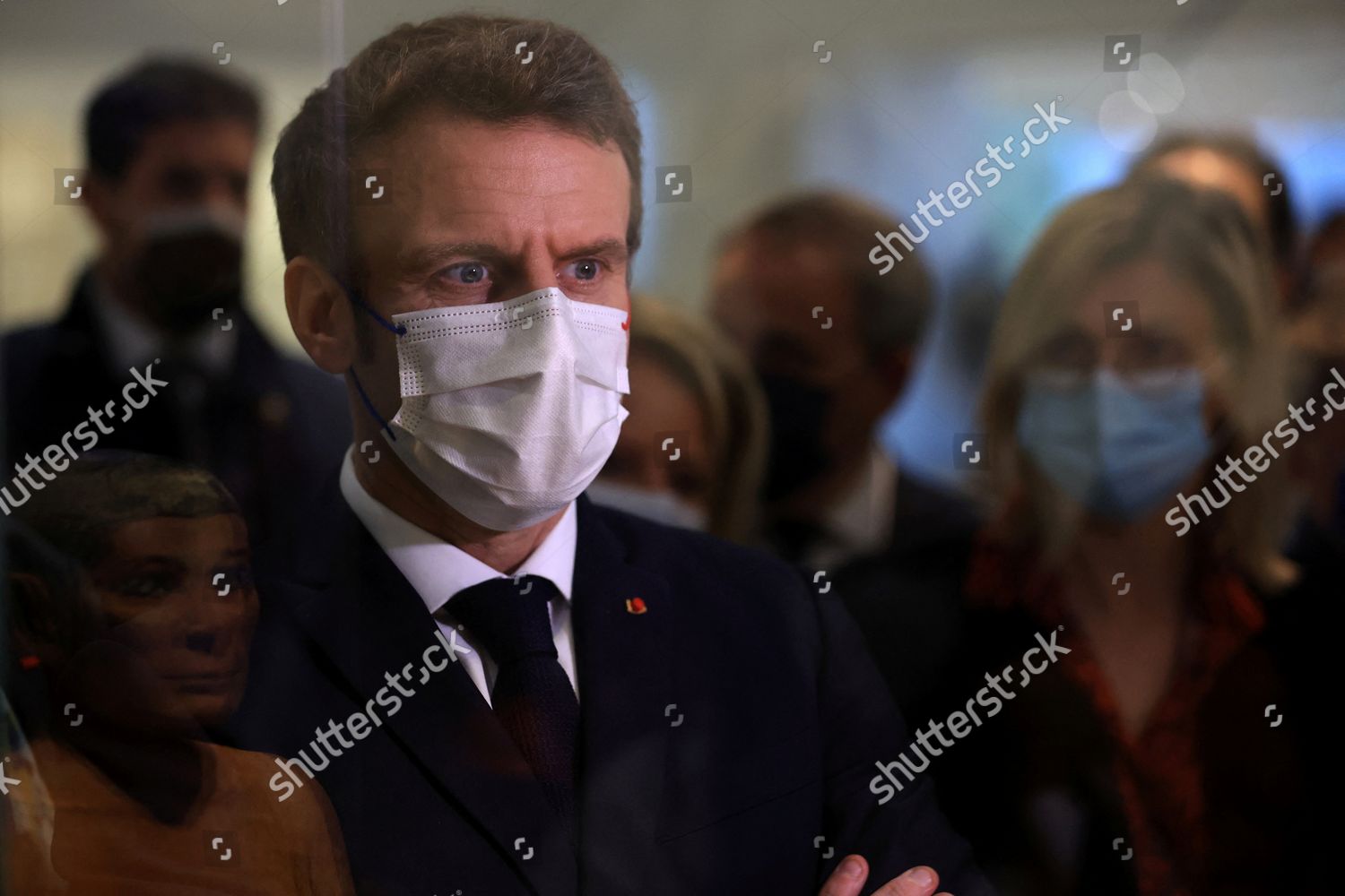 French President Emmanuel Macron Looks Sculpture Editorial Stock Photo ...