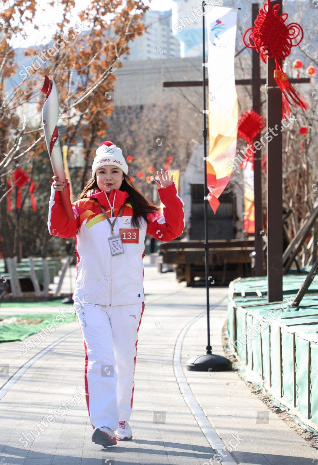 Torch Bearer Zhang Kexin Runs Torch Editorial Stock Photo - Stock Image | Shutterstock