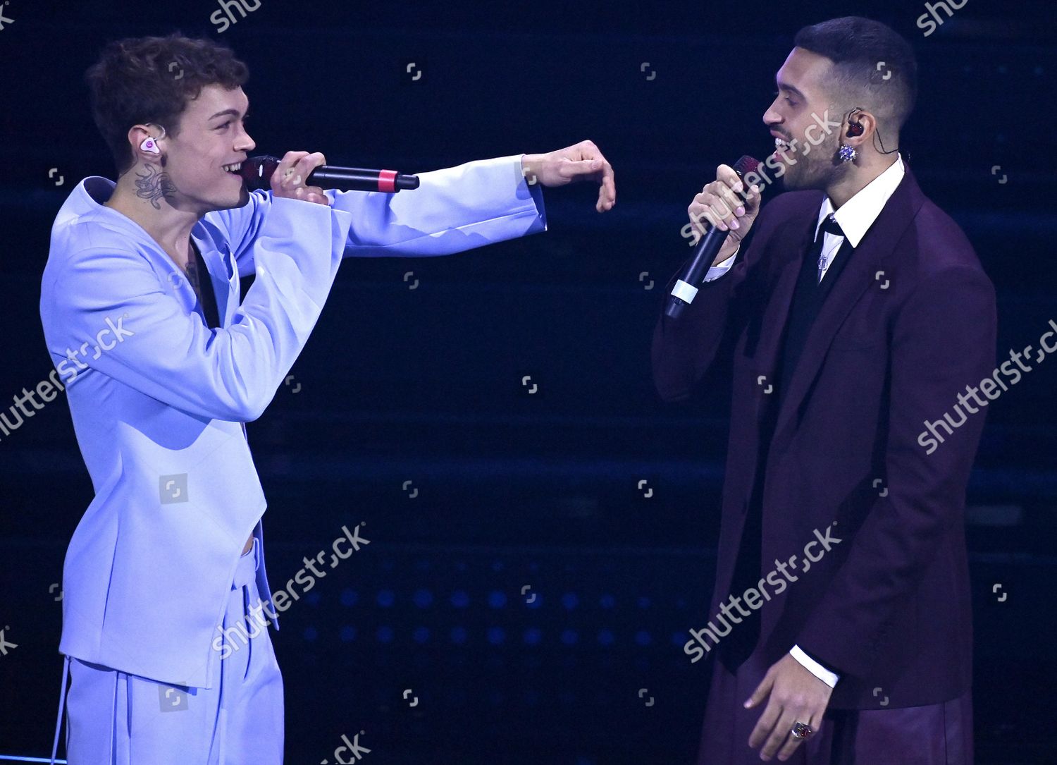 Italian Singers Mahmood R Blanco L Editorial Stock Photo - Stock Image ...