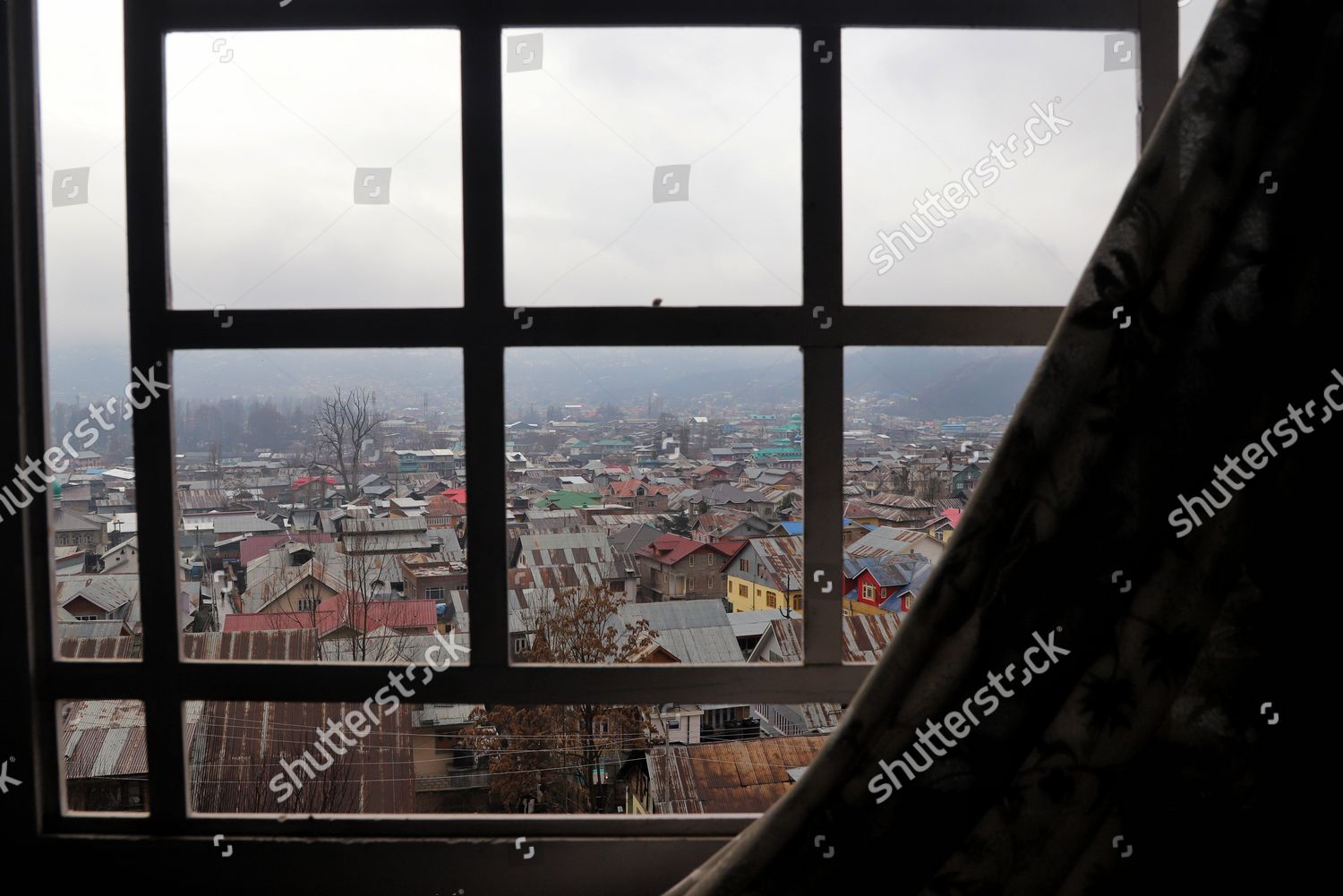 Rooftops Residential Houses Seen During Rainy Editorial Stock Photo ...