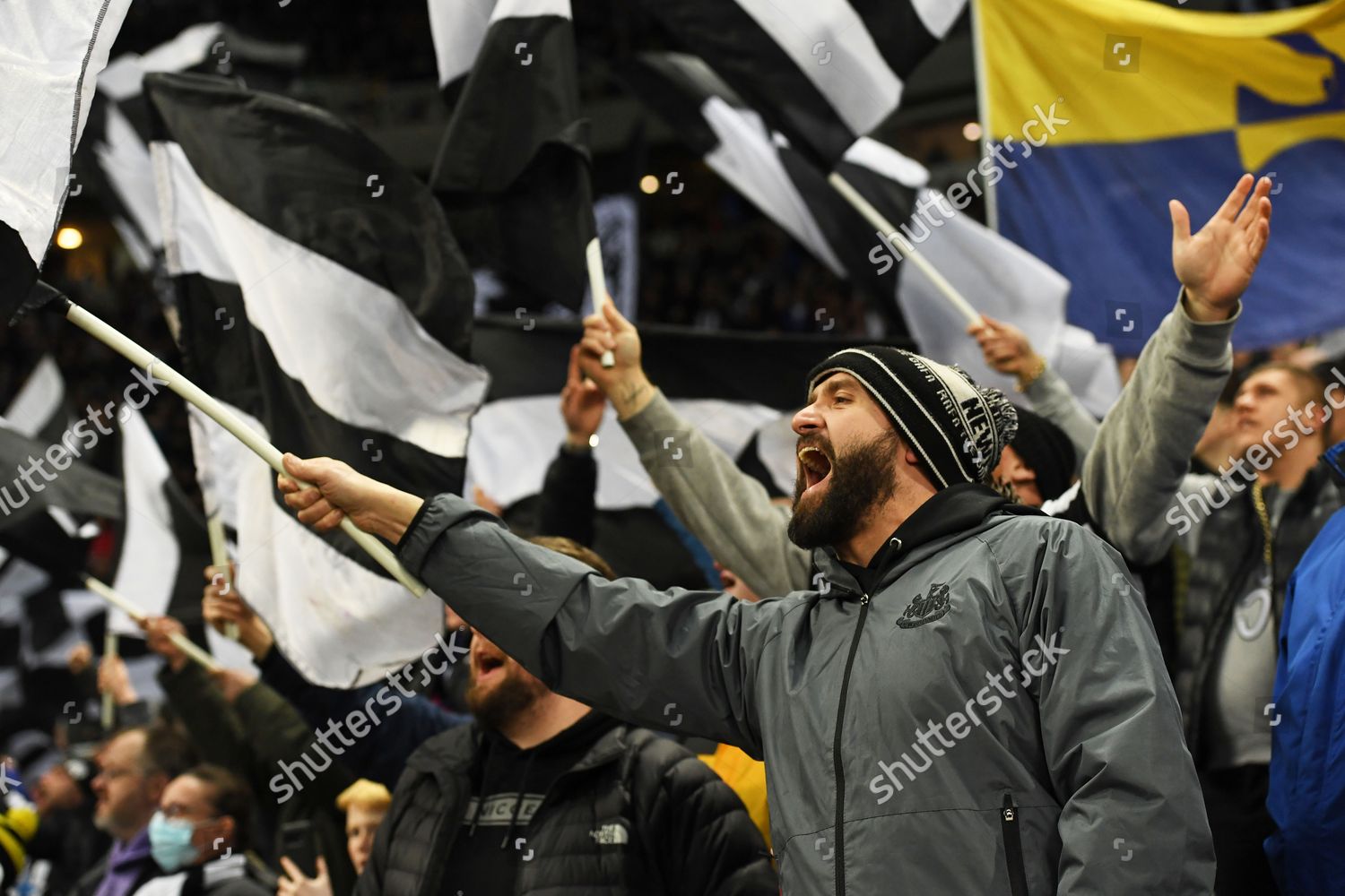 Newcastle United Fans Wave Flags Before Editorial Stock Photo - Stock ...