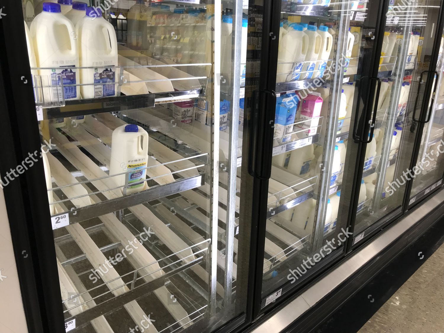 Partly Empty Shelves Milk Woolworths Strathfield Editorial Stock Photo ...